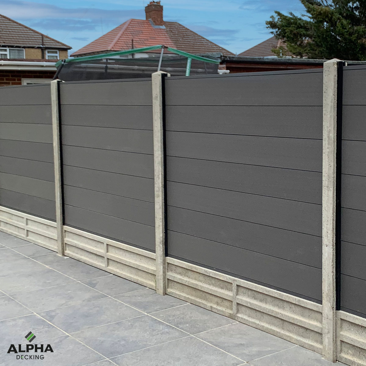6ft x 6ft Finished Height Composite Fence Panel Sets | To Fit Concrete Posts | Alpha Decking